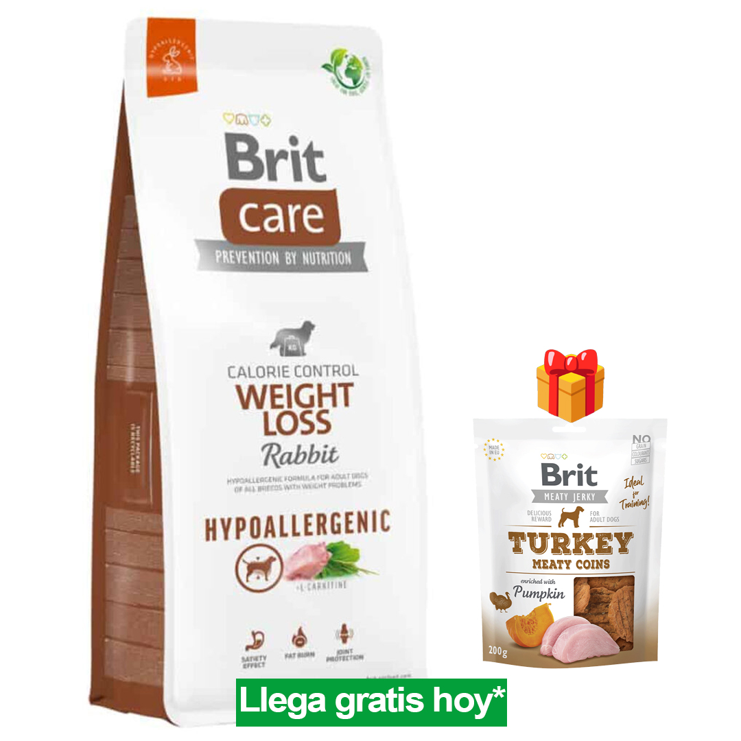 Brit Care Dog Hypoallergenic Weight Loss Rabbit 12kg + Snack 80g - MiPet