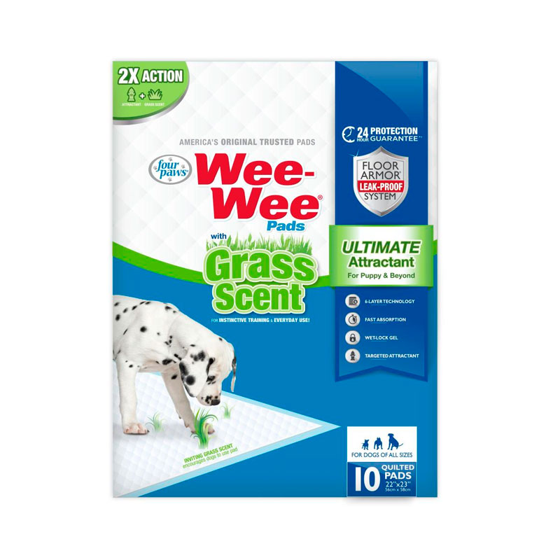 Four Paws Wee-Wee Pads With Grass Scent 10 UNID - MiPet